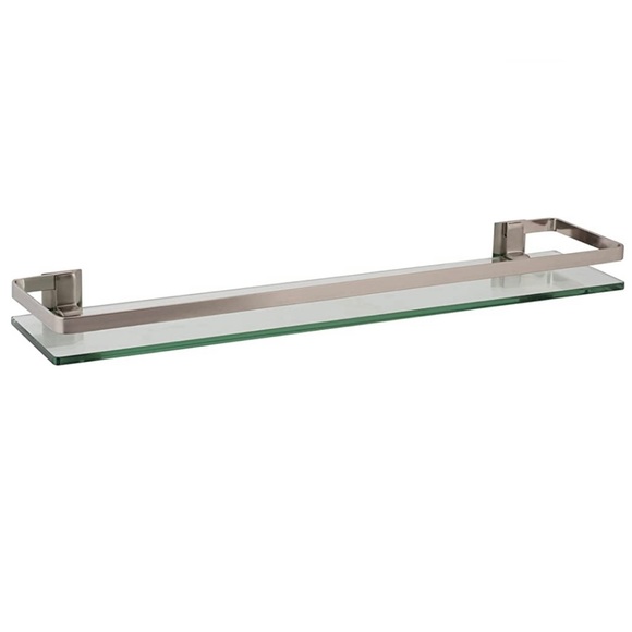 Bath | Nwt Glass Shelf With Chrome Rail | Poshmark